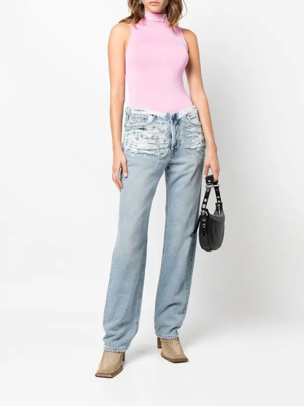 DIESEL® Mid-rise Ripped-detail Jeans