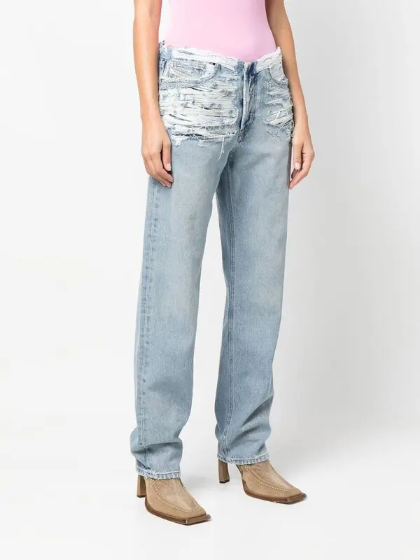 DIESEL® Mid-rise Ripped-detail Jeans