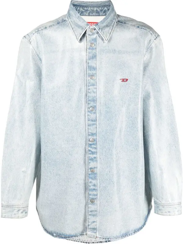 DIESEL® Embroidered-logo Denim Shirt