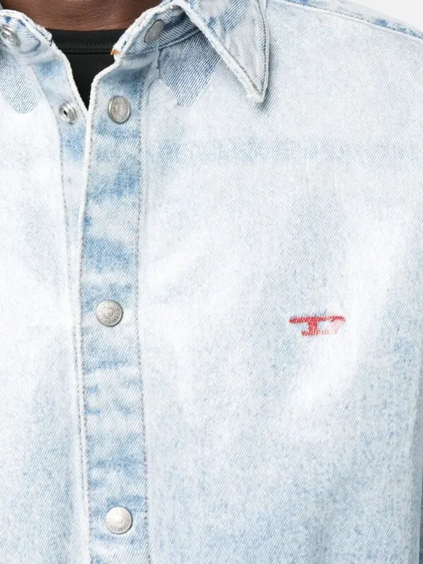 DIESEL® Embroidered-logo Denim Shirt