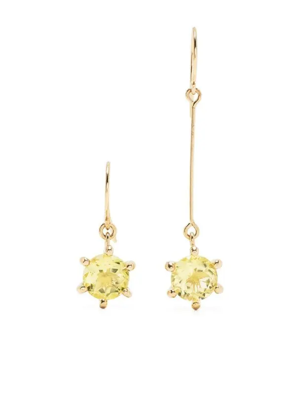 BEATRIZ PALACIOS Asymmetric Topaz Earrings - Gold