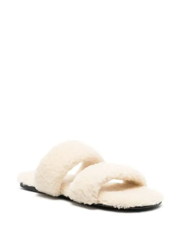 Saint Laurent Shearling Flat Slides