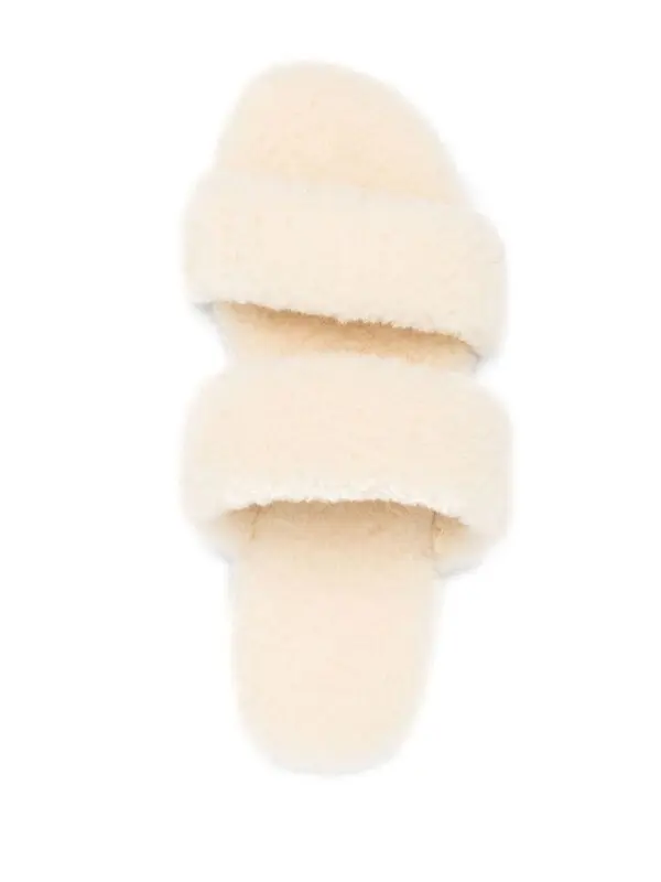 Saint Laurent Shearling Flat Slides