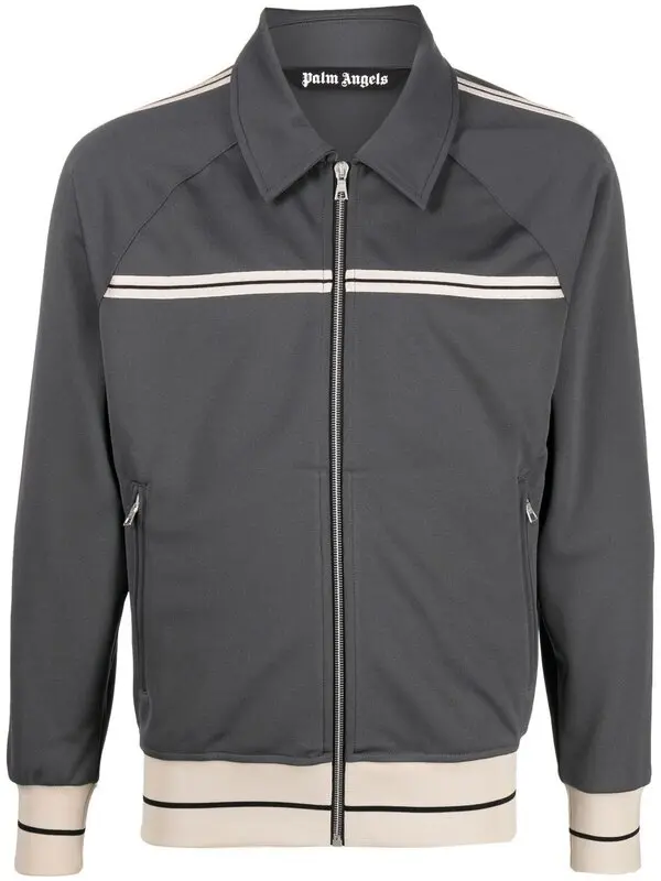 Palm Angels Tape-trim Track Sweatshirt - Grey