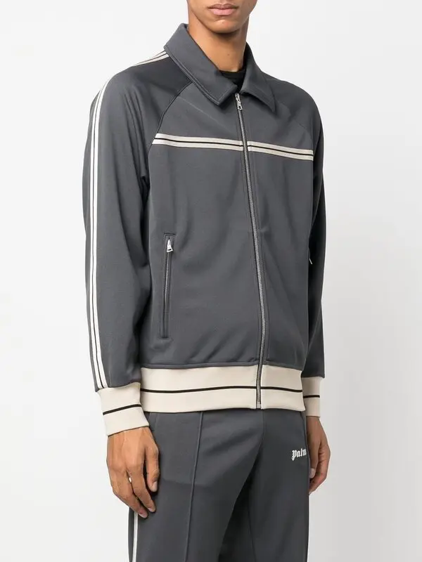 Palm Angels Tape-trim Track Sweatshirt - Grey