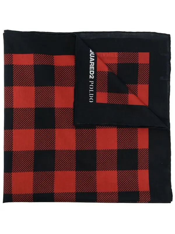 Dsquared2 Plaid-check Print Bandana - Black