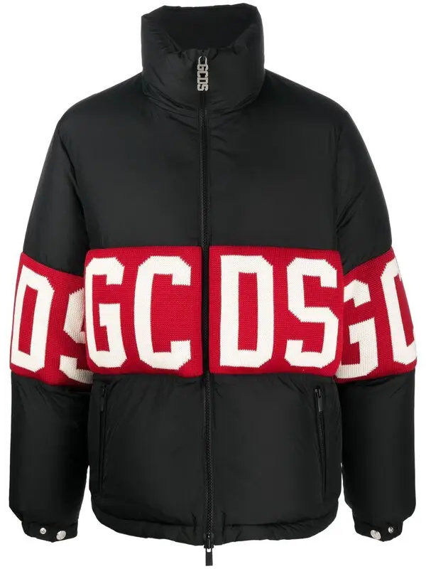 Gcds Logo-knit Padded Jacket