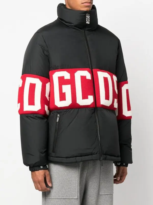Gcds Logo-knit Padded Jacket