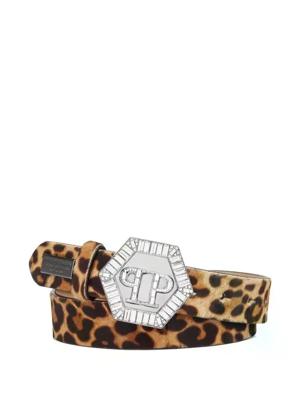 Philipp Plein Leopard-print Belt - Brown