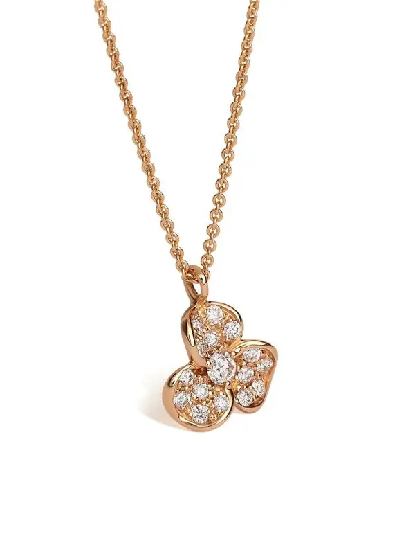 LEO PIZZO 18k Rose Gold Candy Flora Diamond Pendant Necklace - Pink