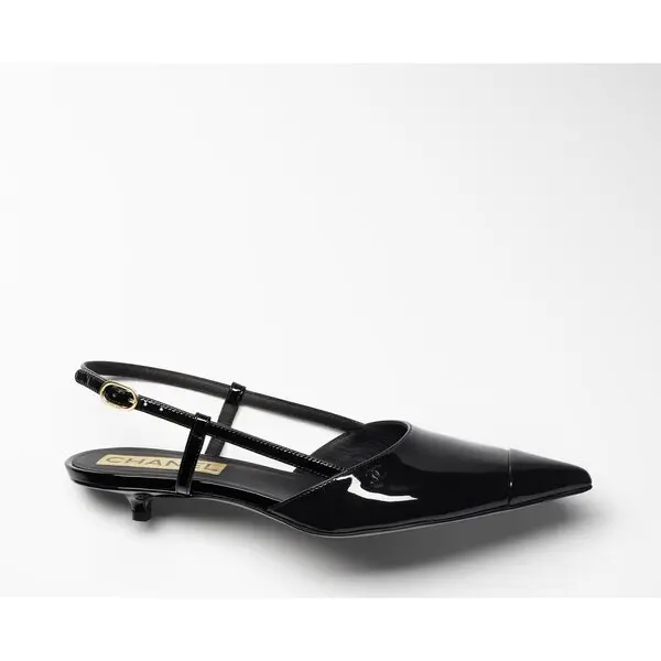 Chanel Slingbacks Patent Calfskin