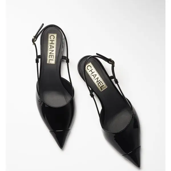 Chanel Slingbacks Patent Calfskin