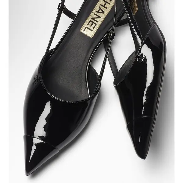 Chanel Slingbacks Patent Calfskin