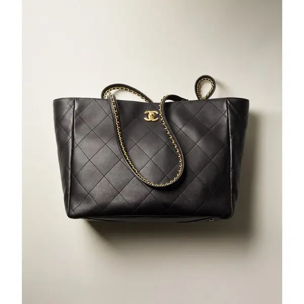 Chanel Shopping Bag Calfskin & Gold-tone Metal