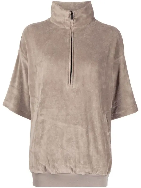 Fear Of God Velour Mock Neck Half-sleeve Top