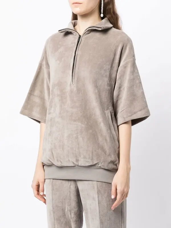 Fear Of God Velour Mock Neck Half-sleeve Top