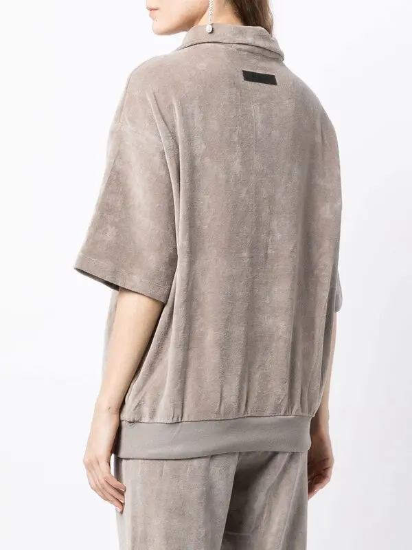 Fear Of God Velour Mock Neck Half-sleeve Top