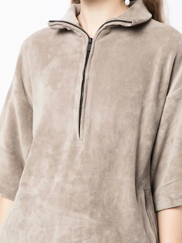 Fear Of God Velour Mock Neck Half-sleeve Top
