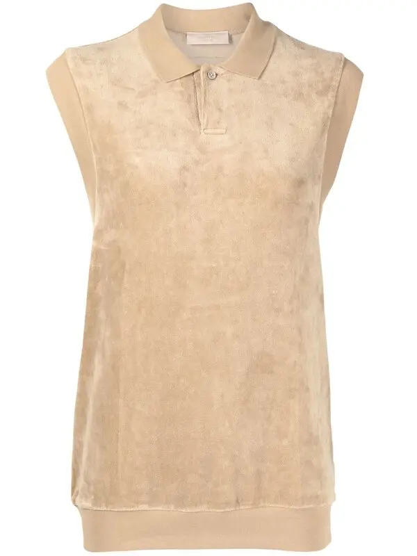 Fear Of God Velour Sleeveless Polo Top
