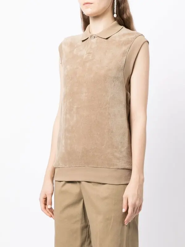 Fear Of God Velour Sleeveless Polo Top