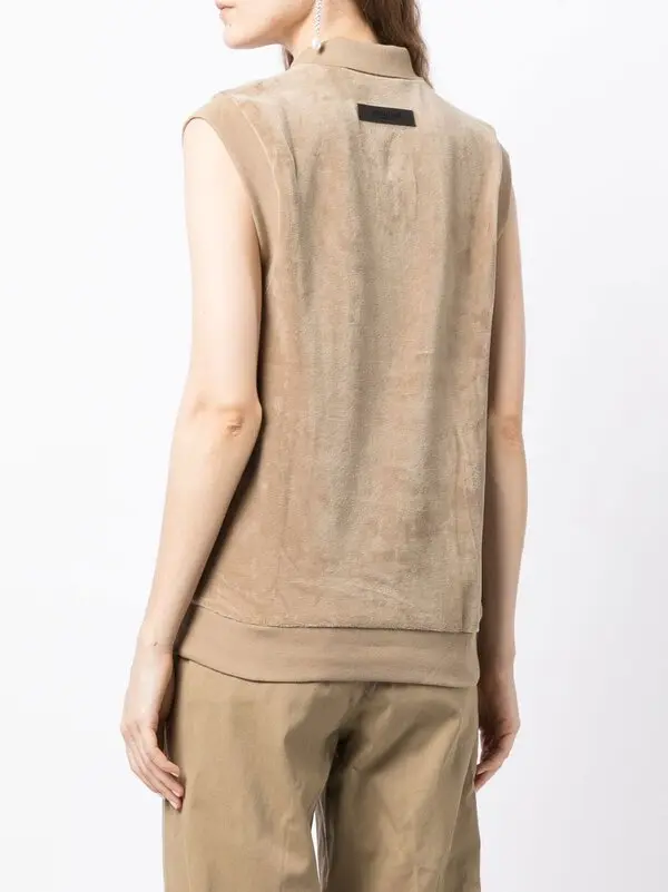 Fear Of God Velour Sleeveless Polo Top