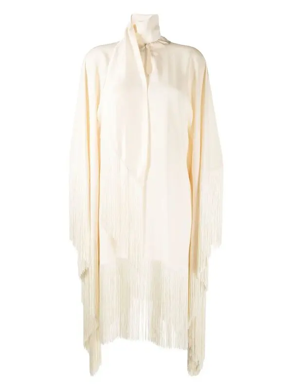 TALLER MARMO Mrs. Ross Piccolo Scarf Fringed Kaftan Dress