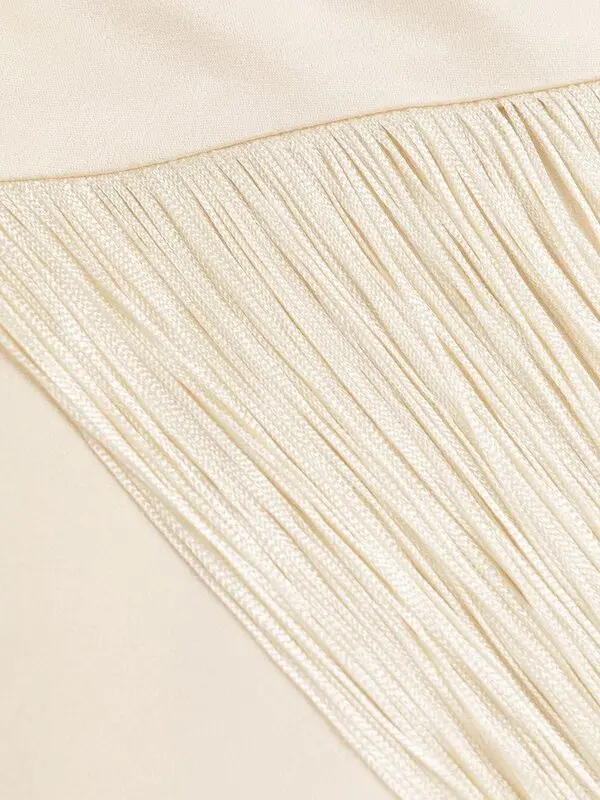 TALLER MARMO Mrs. Ross Piccolo Scarf Fringed Kaftan Dress
