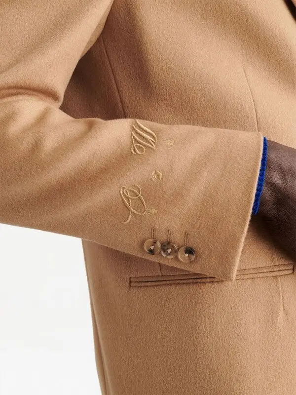 Off-White Embroidered-logo Single-breasted Blazer - Brown
