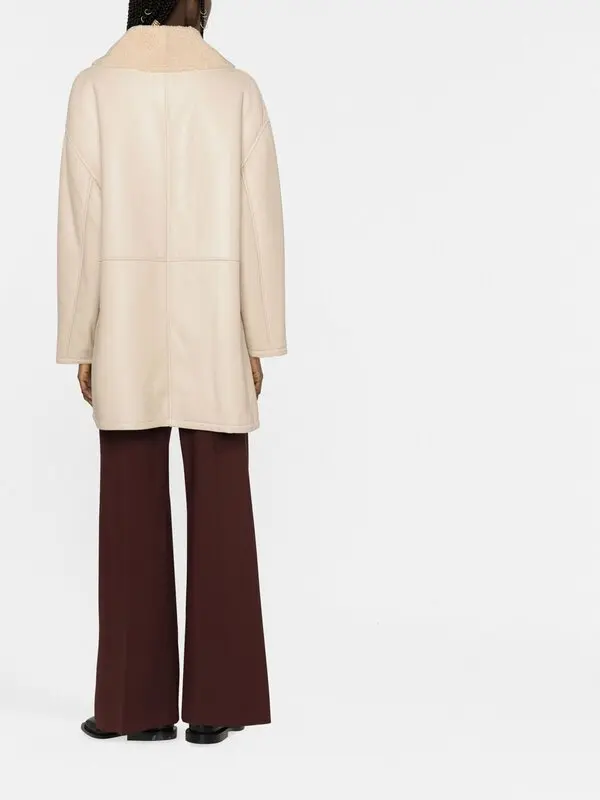 Loulou De Saison Shearling Collar Double-breasted Coat