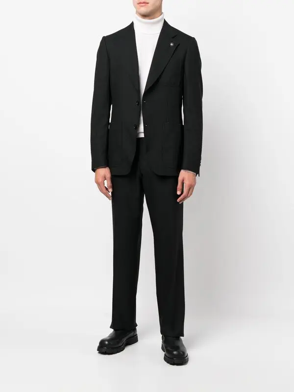 LARDINI Single-breasted Wool Suit - Black
