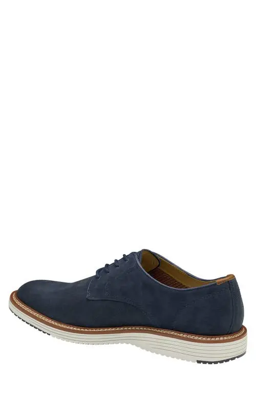 Johnston & Murphy Upton Plain Toe Derby - Navy Tumbled Nubuck