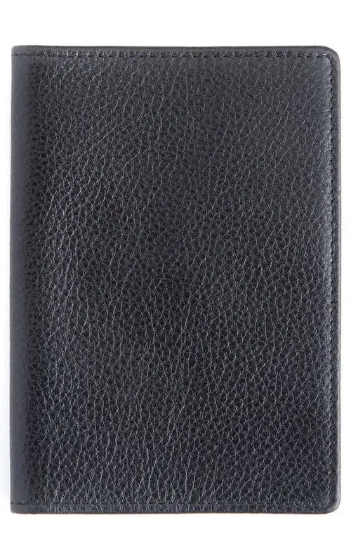 ROYCE NEW YORK Personalized Rfid Leather Card Case - Black- Deboss