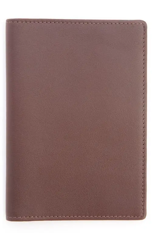 ROYCE NEW YORK Personalized Rfid Leather Card Case - Brown- Gold Foil