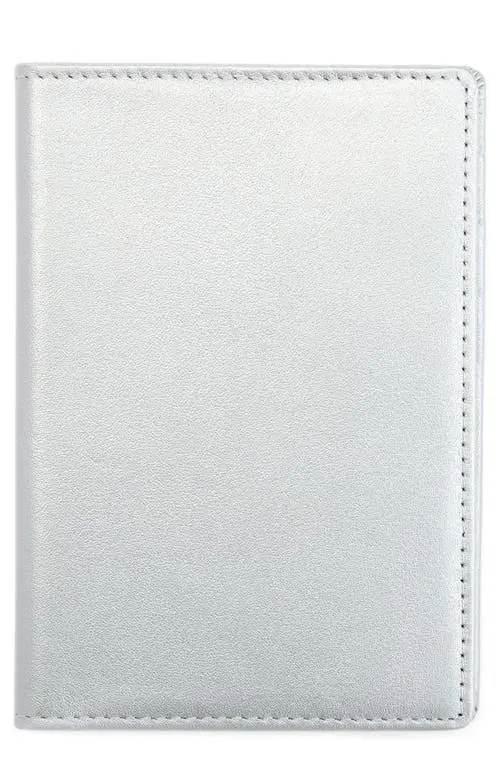ROYCE NEW YORK Personalized Rfid Leather Card Case - Silver- Deboss