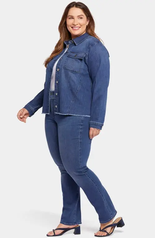 NYDJ Fray Hem Denim Trucker Jacket - Rendezvous