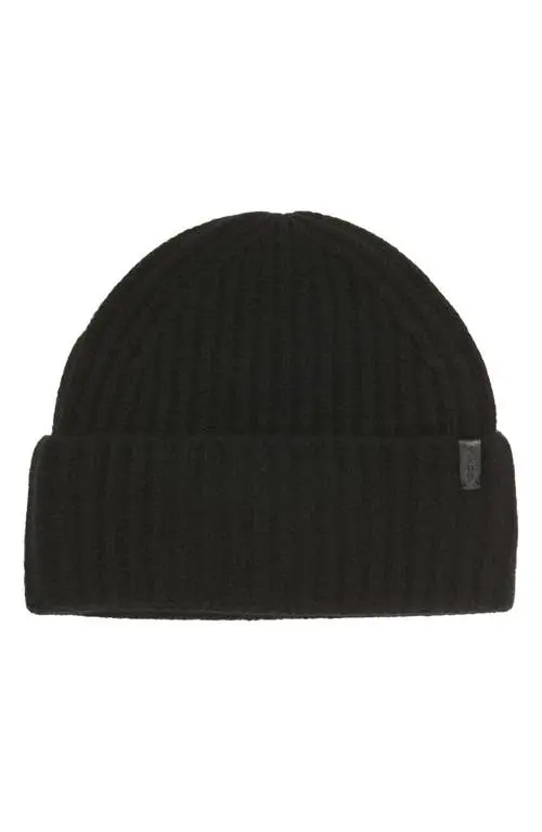 Vince Boiled Cashmere Chunky Rib Beanie - 001blk