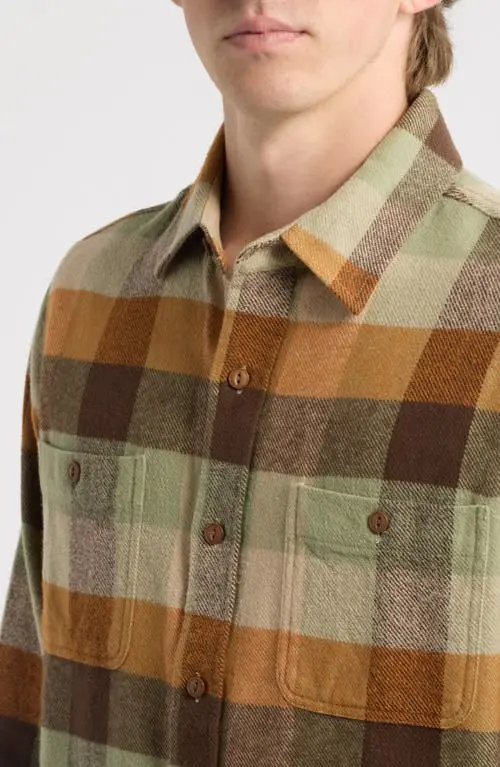 SCHOTT Buffalo Check Flannel Long Sleeve Button-up Shirt