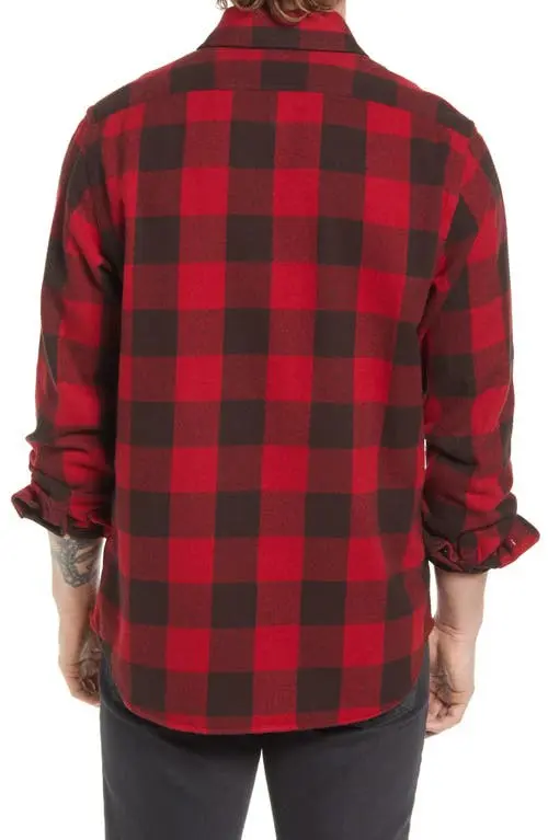 SCHOTT Buffalo Check Flannel Long Sleeve Button-up Shirt