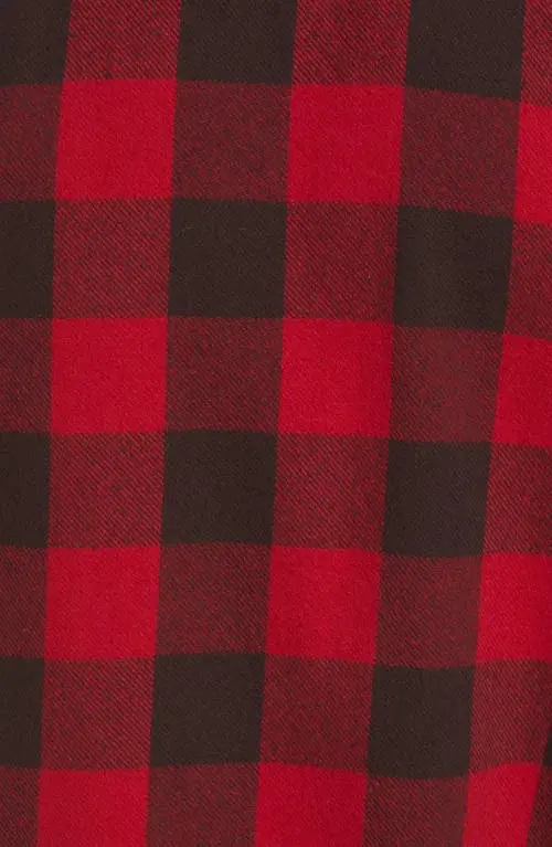 SCHOTT Buffalo Check Flannel Long Sleeve Button-up Shirt