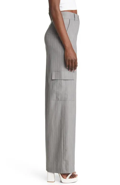 ELODIE Stripe Wide Leg Cargo Trousers