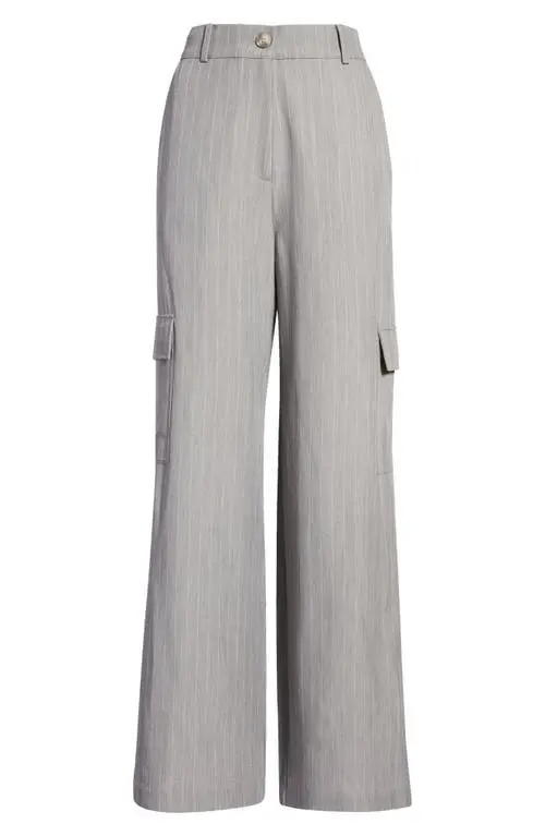 ELODIE Stripe Wide Leg Cargo Trousers