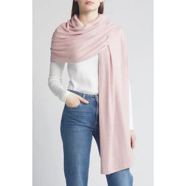 Nordstrom Transitional Knit Travel Wrap - Pink Zephyr Heather