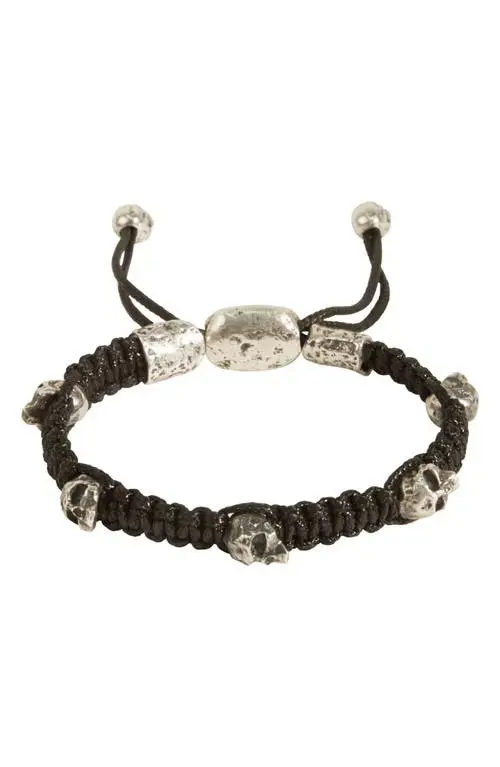 John Varvatos Skull Braided Bracelet - Silver