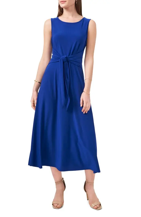 Chaus Tie Front Sleeveless Jersey Midi Dress