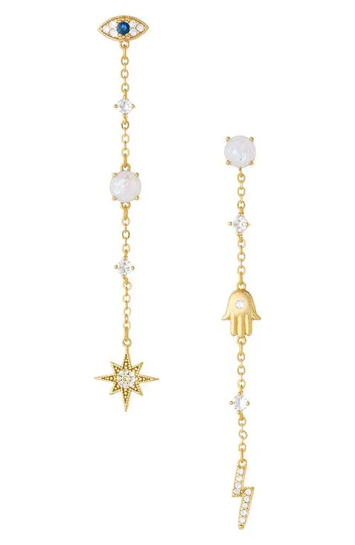 Ettika Celestial Chain Dangle Drop Earrings - Gold