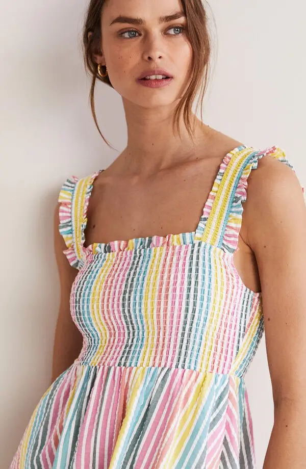 Boden Stripe Cotton Seersucker Sundress In Rainbow Seersucker - 35% Off |  Editorialist