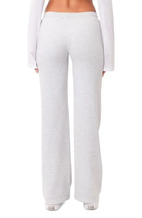 EDIKTED Dramatic Appliqué Low Rise Fleece Pants