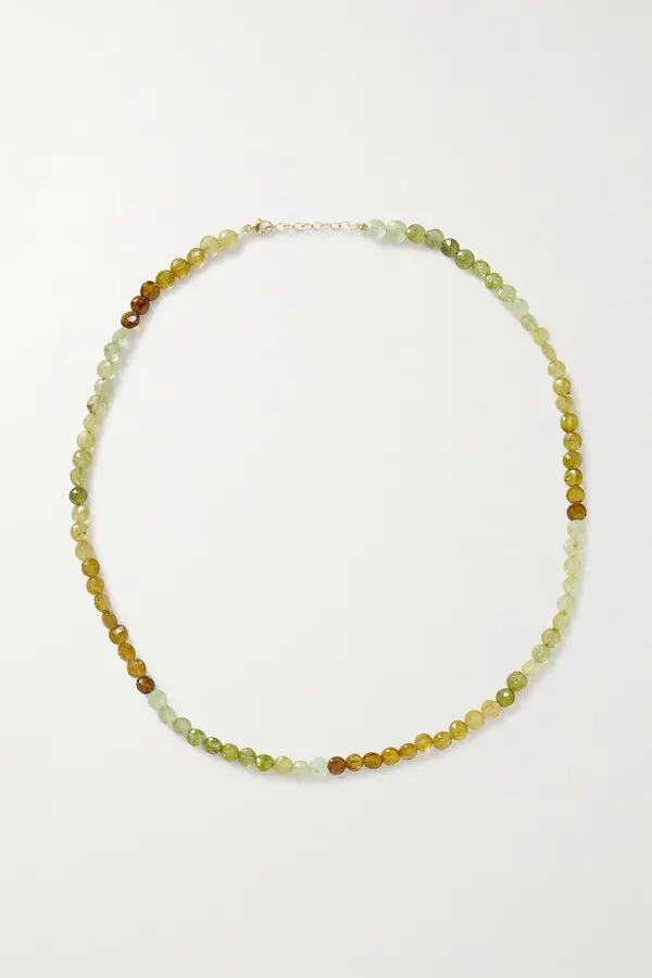Jia Jia Gold Garnet Necklace - Green