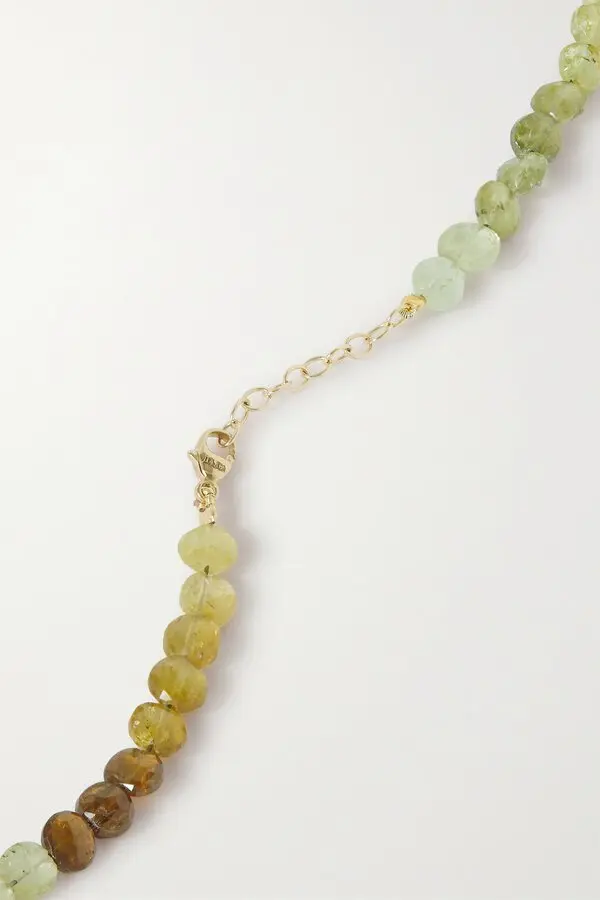 Jia Jia Gold Garnet Necklace - Green
