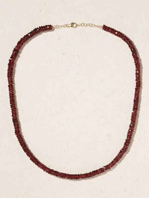 Jia Jia Gold Garnet Necklace - Red